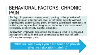 Cognitive Behavioral Therapy - Chronic Pain (CBT-CP) | PPTX