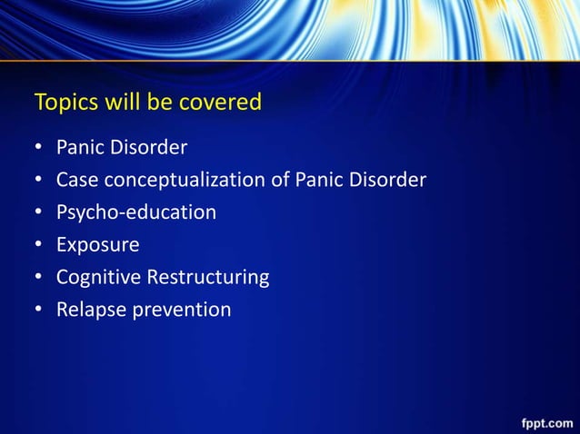 Cbt for panic disorder | PPTX