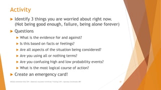 Cognitive Behavioral Group Activities | PPTX