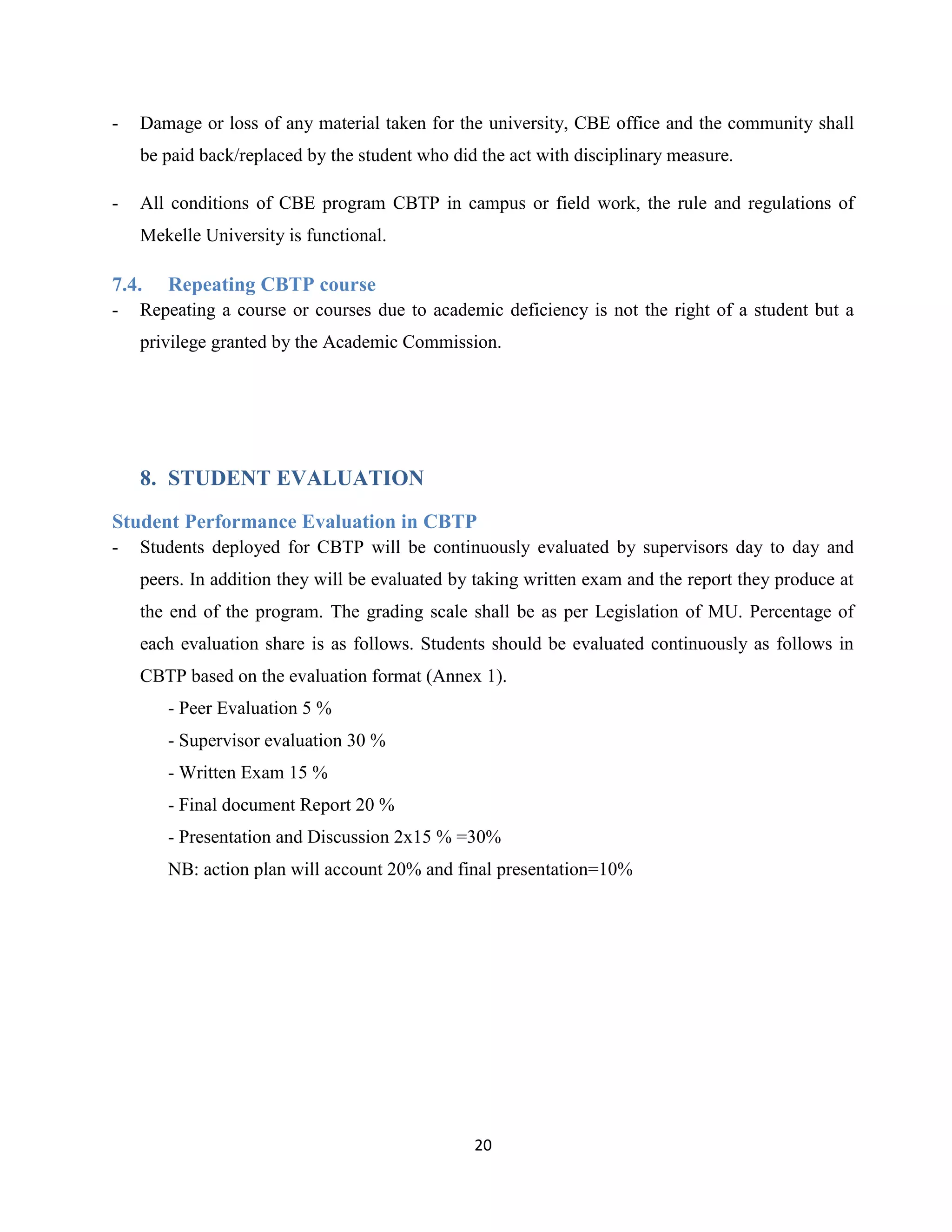 Community Based Training Program (CBTP) manual of College of Health ...
