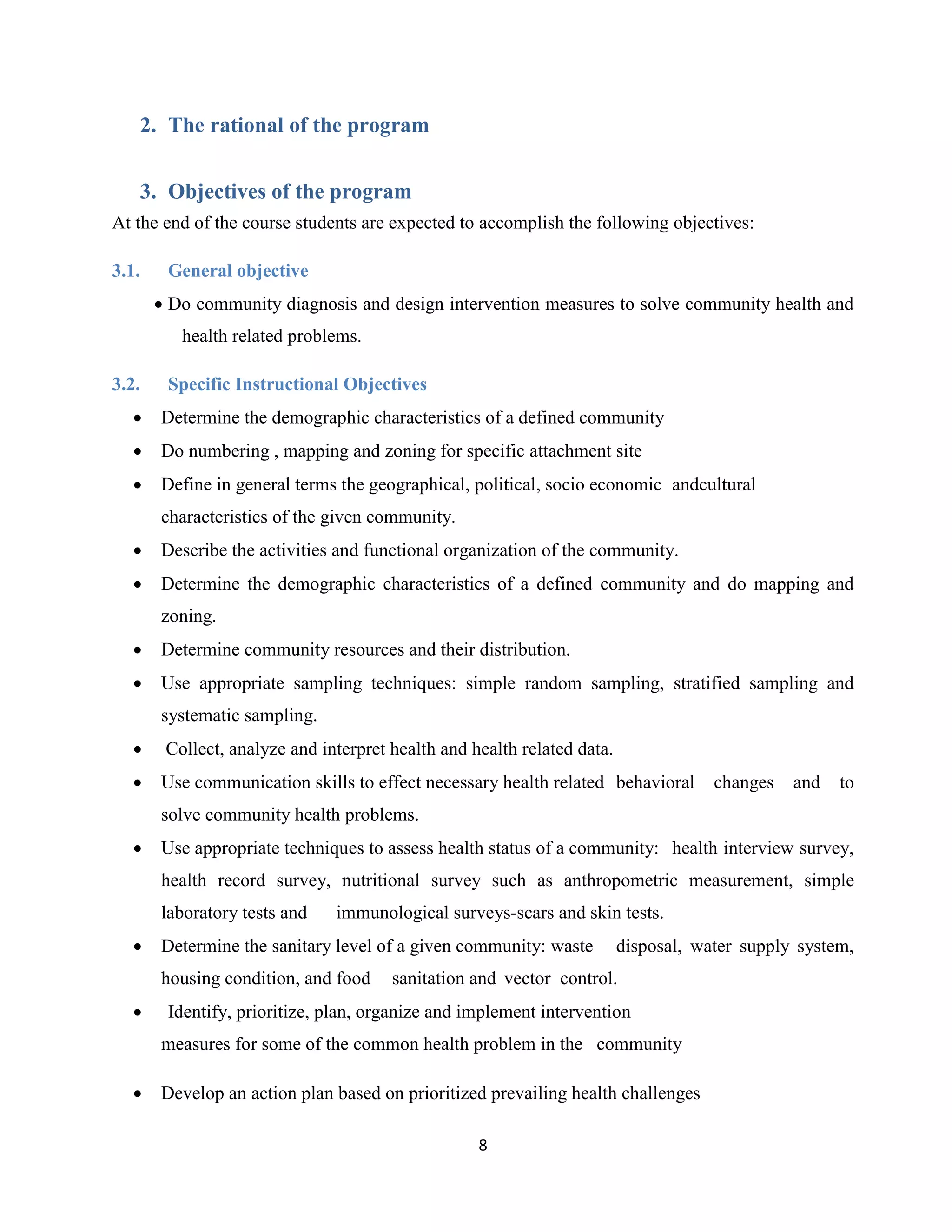 Community Based Training Program (CBTP) manual of College of Health ...