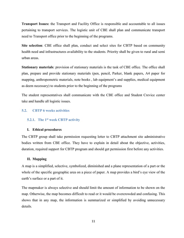 Community Based Training Program (CBTP) manual of College of Health Science Mekelle University ...