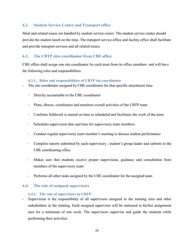 Community Based Training Program (CBTP) manual of College of Health Science Mekelle University ...