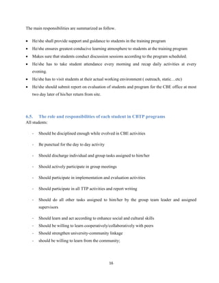 Community Based Training Program (CBTP) manual of College of Health ...