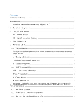 Community Based Training Program (CBTP) manual of College of Health ...