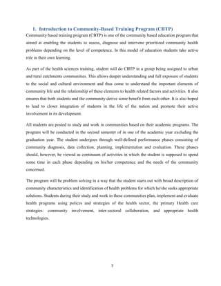 Community Based Training Program (CBTP) manual of College of Health Science Mekelle University ...
