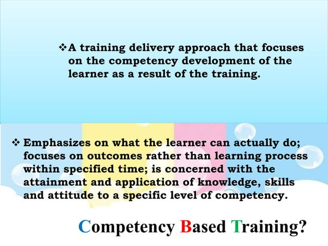 Competency Based Training TMC1 | PPTX | Educational Assessment | Education