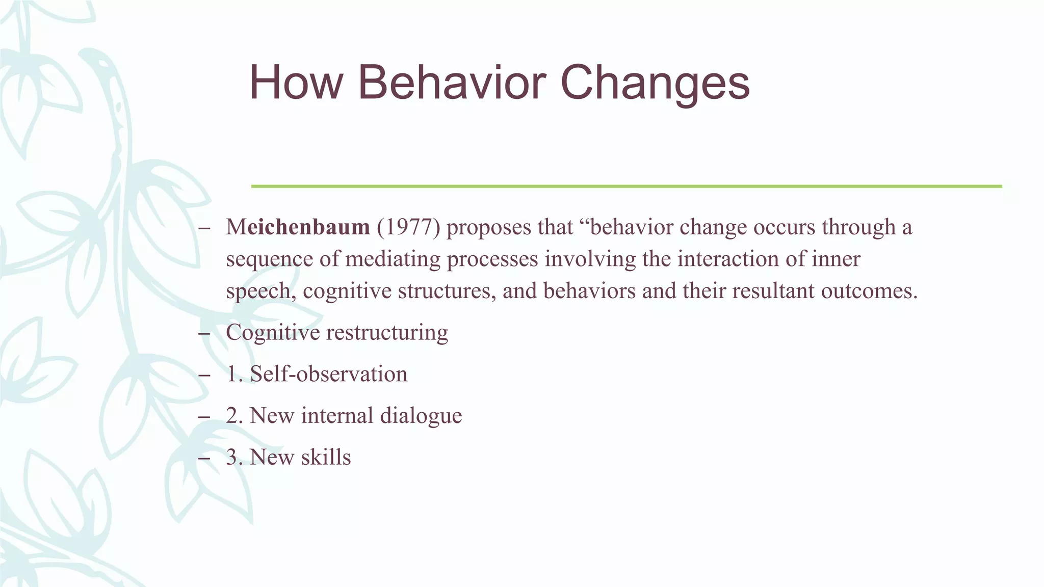CBT ( Donald Meichenbaum's Modification) | PPTX