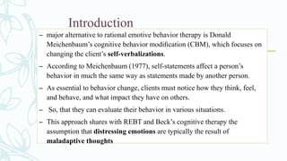 CBT ( Donald Meichenbaum's Modification) | PPTX