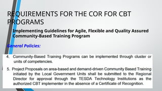 the Community Based Training powerpoint presentation of TESDA.pptx