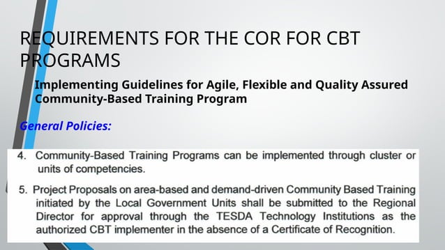 the Community Based Training powerpoint presentation of TESDA.pptx