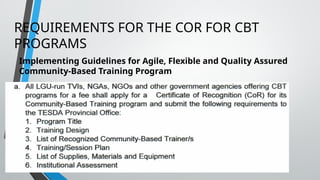 the Community Based Training powerpoint presentation of TESDA.pptx