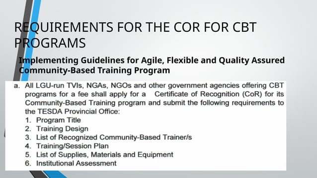 the Community Based Training powerpoint presentation of TESDA.pptx