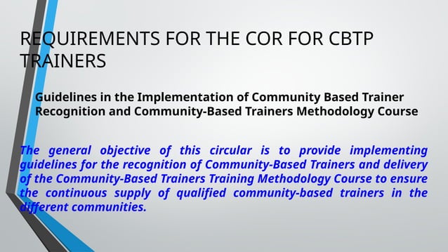 the Community Based Training powerpoint presentation of TESDA.pptx