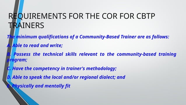 the Community Based Training powerpoint presentation of TESDA.pptx