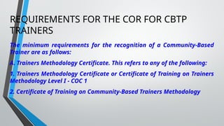 the Community Based Training powerpoint presentation of TESDA.pptx