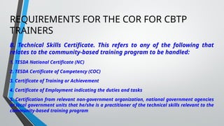 the Community Based Training powerpoint presentation of TESDA.pptx