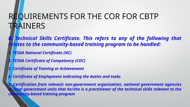 the Community Based Training powerpoint presentation of TESDA.pptx