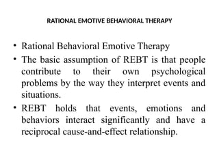 cognitive behavioral therapy and rational emotive behavioral therapy ...