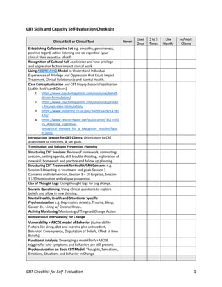 Core CBT Skills for Self Evaluation | PDF