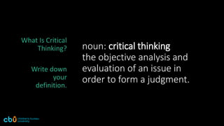 Critical Thinking for People Leaders | PPTX