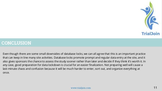 Explaining the importance of a database lock in clinical research