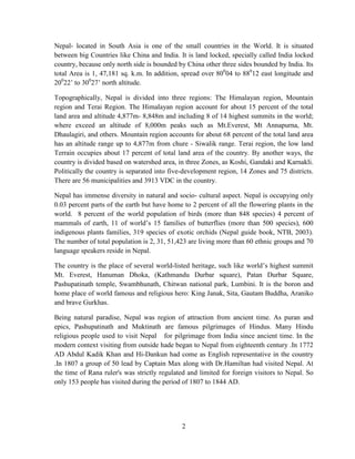 Community Based Village Tourism in Nepal: Case Study of sirubari | PDF