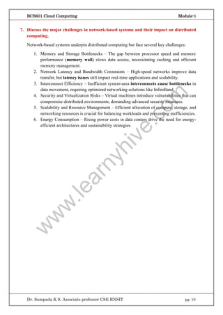 Cloud Computing BCS601 Notef of Viswesvaraya University | PDF