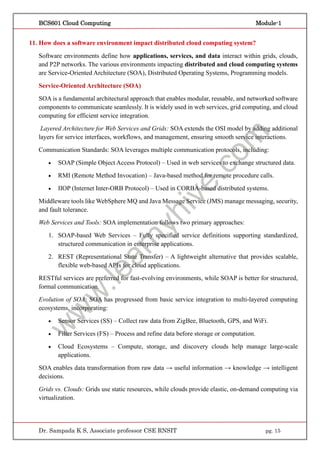 Cloud Computing BCS601 Notef of Viswesvaraya University | PDF