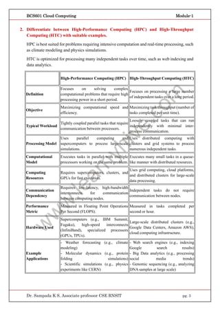 Cloud Computing BCS601 Notef of Viswesvaraya University | PDF