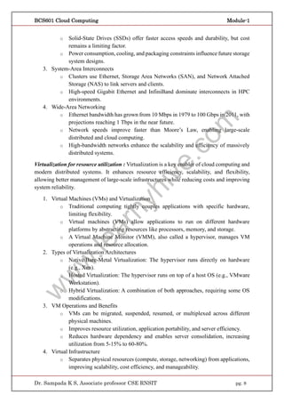 Cloud Computing BCS601 Notef of Viswesvaraya University | PDF