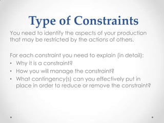 Constraints & Contingency | PPTX | Logistics | Business