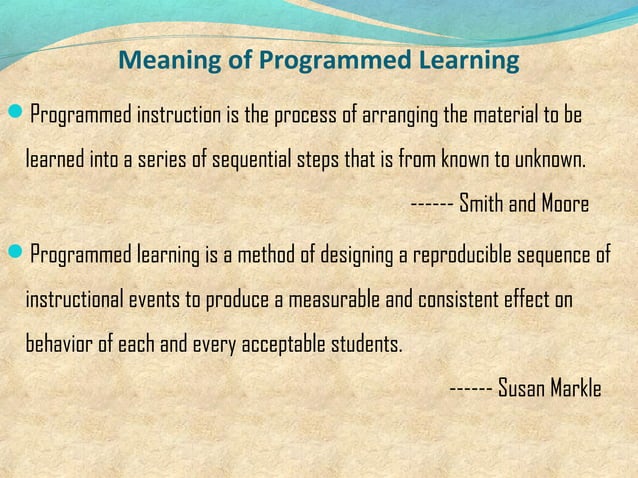 programmed learning | PPT