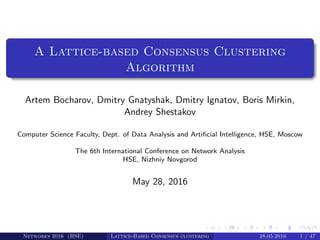 A lattice-based consensus clustering | PDF