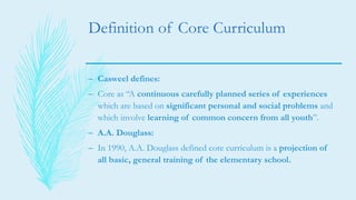 Core curriculum | PPTX