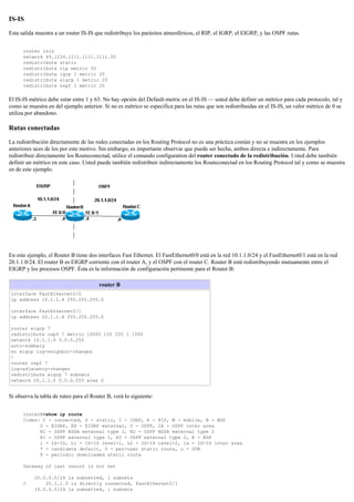 Guía CISCO de redistribución de protocolos de ruteo | PDF