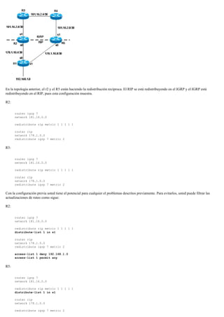 Guía CISCO de redistribución de protocolos de ruteo | PDF