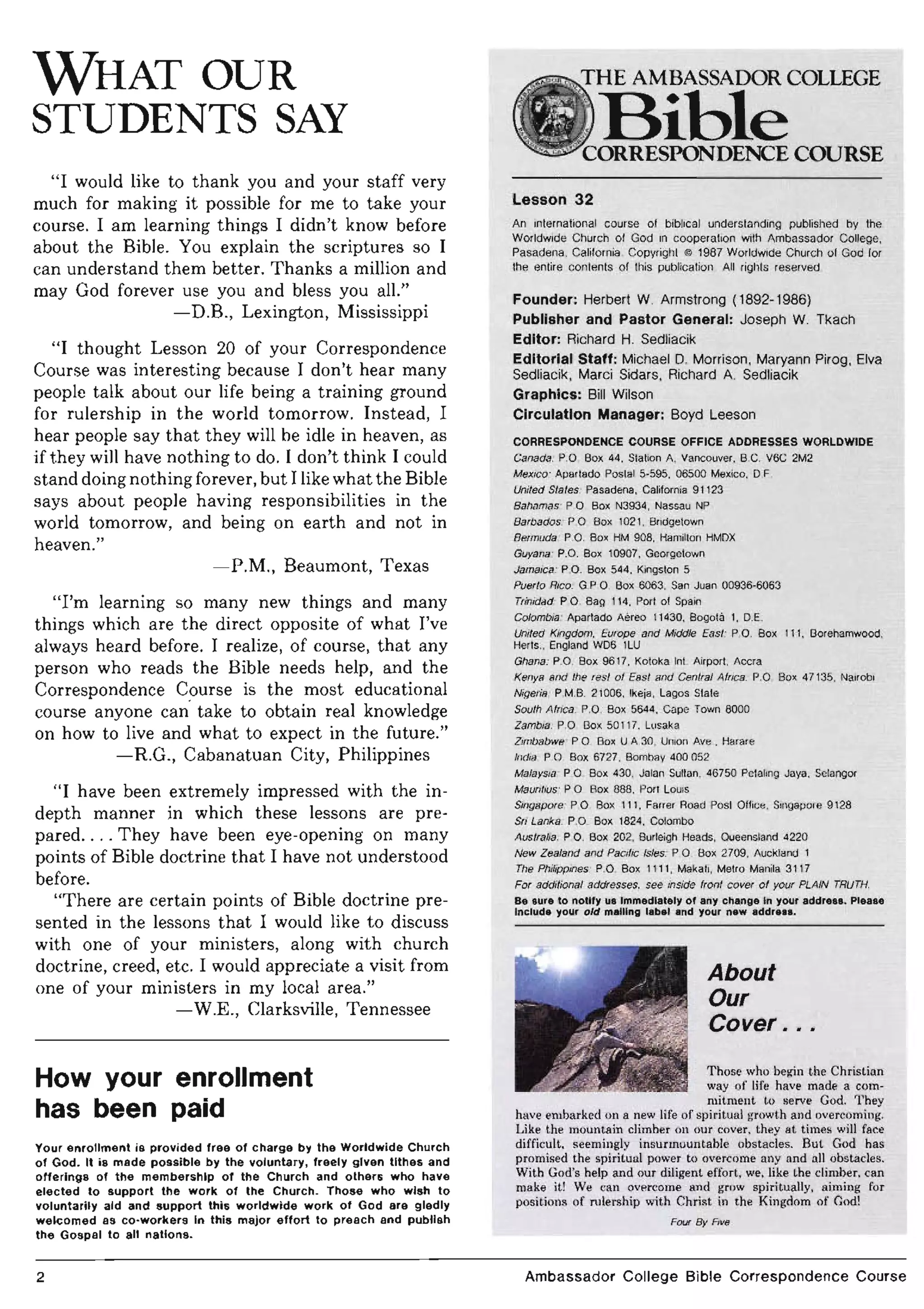 Bible Correspondence Course 32 | PDF