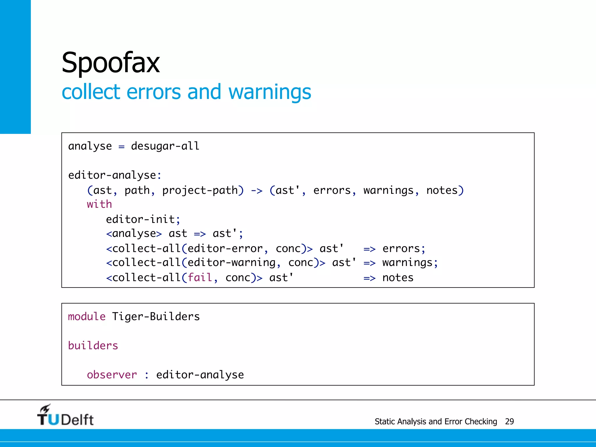 Declarative Semantics Definition Static Analysis And Error Checking Ppt