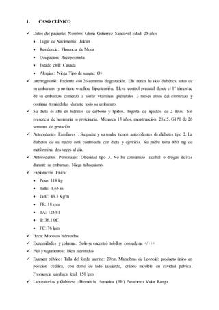 diabetes gestacional caso clínico | DOCX