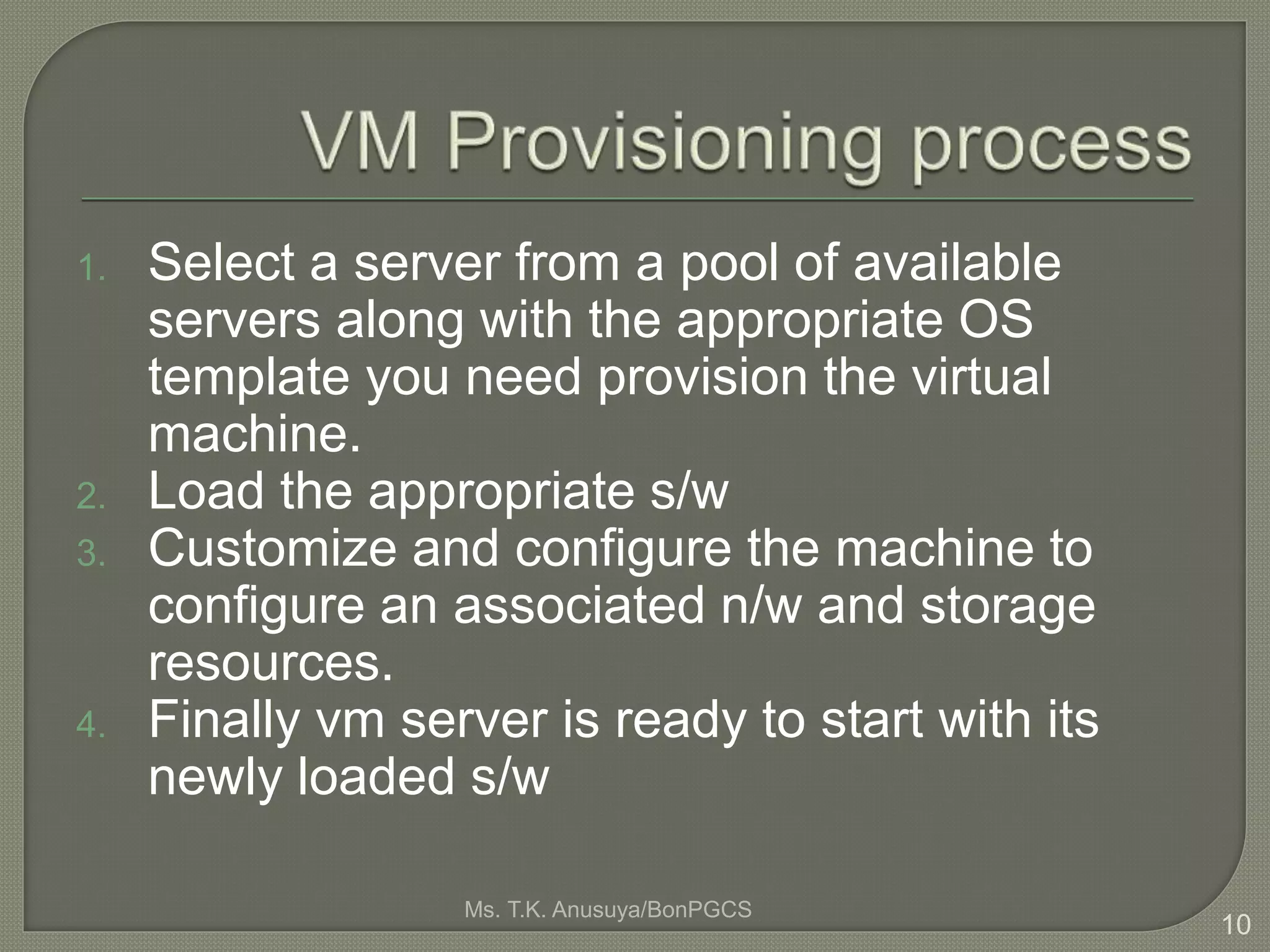 Virtual Machine provisioning and migration services | PPTX