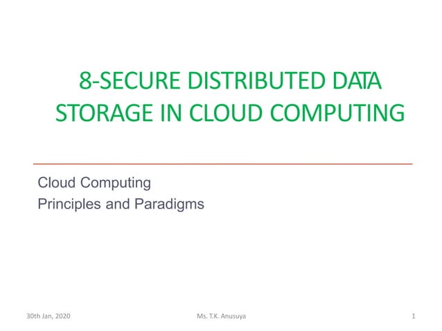 Data Storage in Cloud computing | PPT