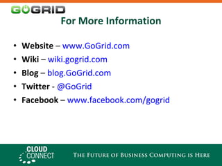 GoGrid API - Presented at Cloud Connect Event 2010 | PPT
