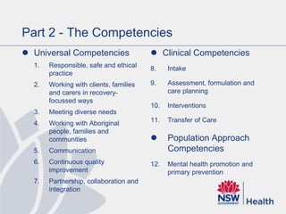 Mental Health Services Competency Framework | PPT