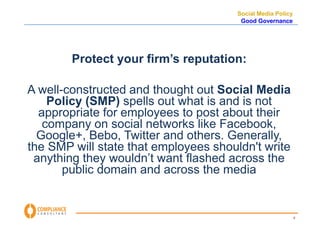 Need for a Social Media Policy: What You Need In Your Policy | PPTX