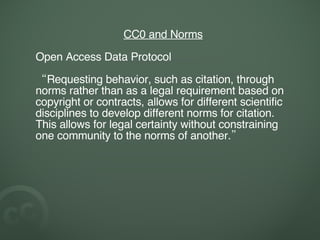 CC0 Update and Workshop (by Diane Peters) | PPT | Technology & Computing