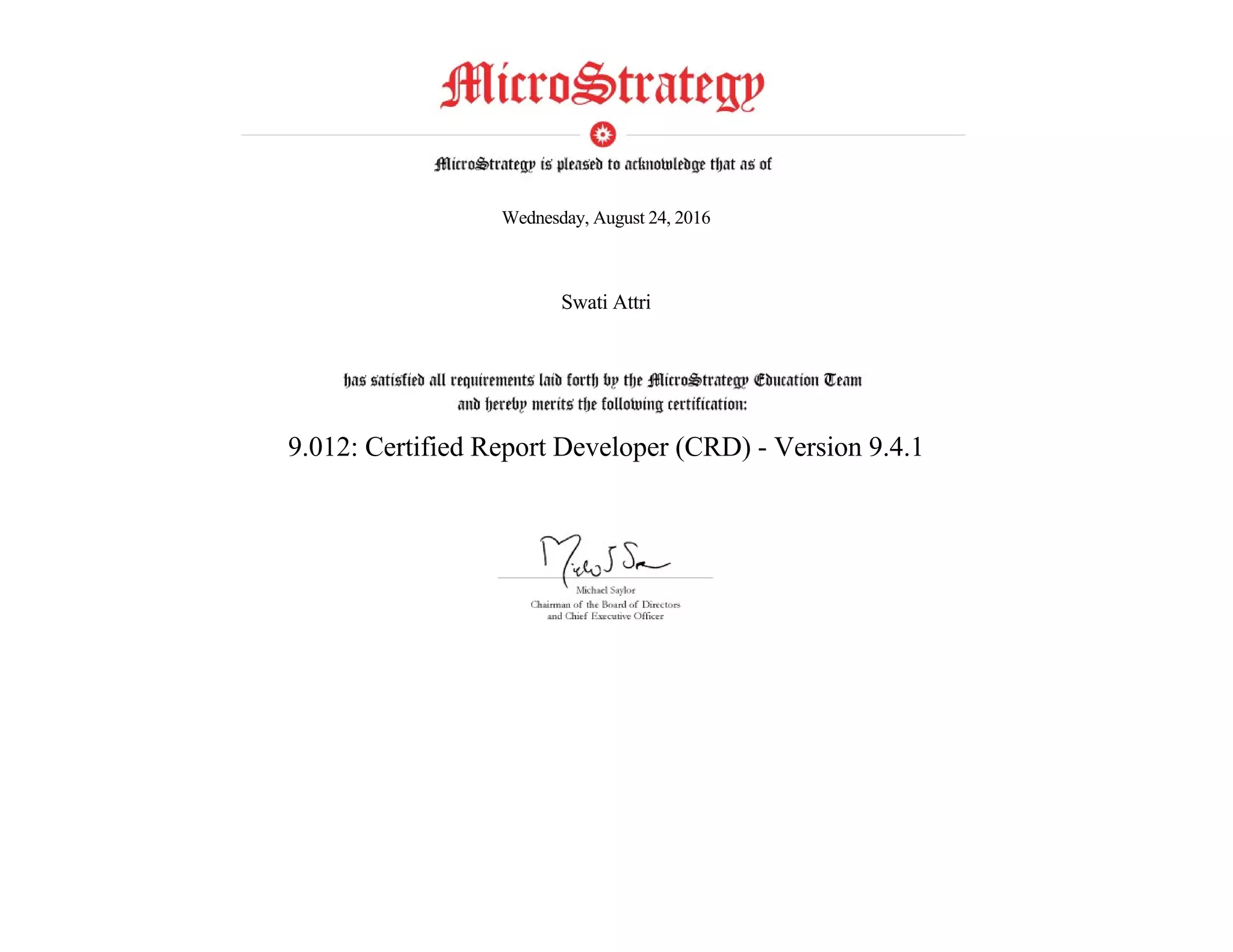 Certified Report Developer | PPT