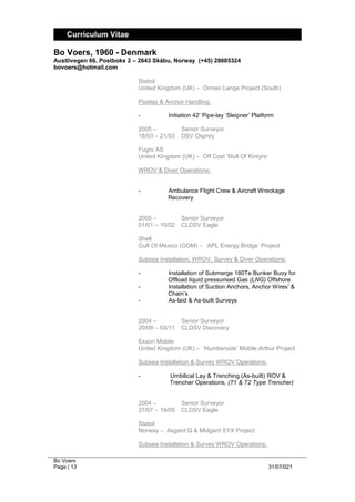 CV- PCBOVOERS_30012016 - UK & INT Survey CV Template 2016 | PDF