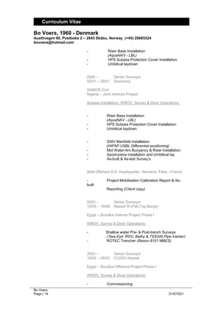 CV- PCBOVOERS_30012016 - UK & INT Survey CV Template 2016 | PDF