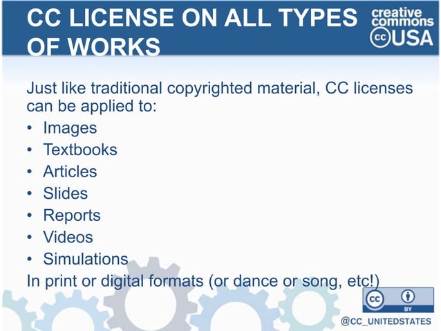 Creative Commons 101: Copyright and Open Licensing | PPT